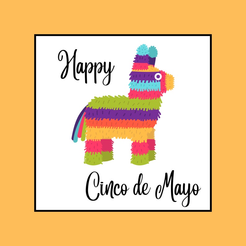 Cinco De Mayo Card, Happy Cinco De Mayo, Spanish Tag, Party Favor Tag ...
