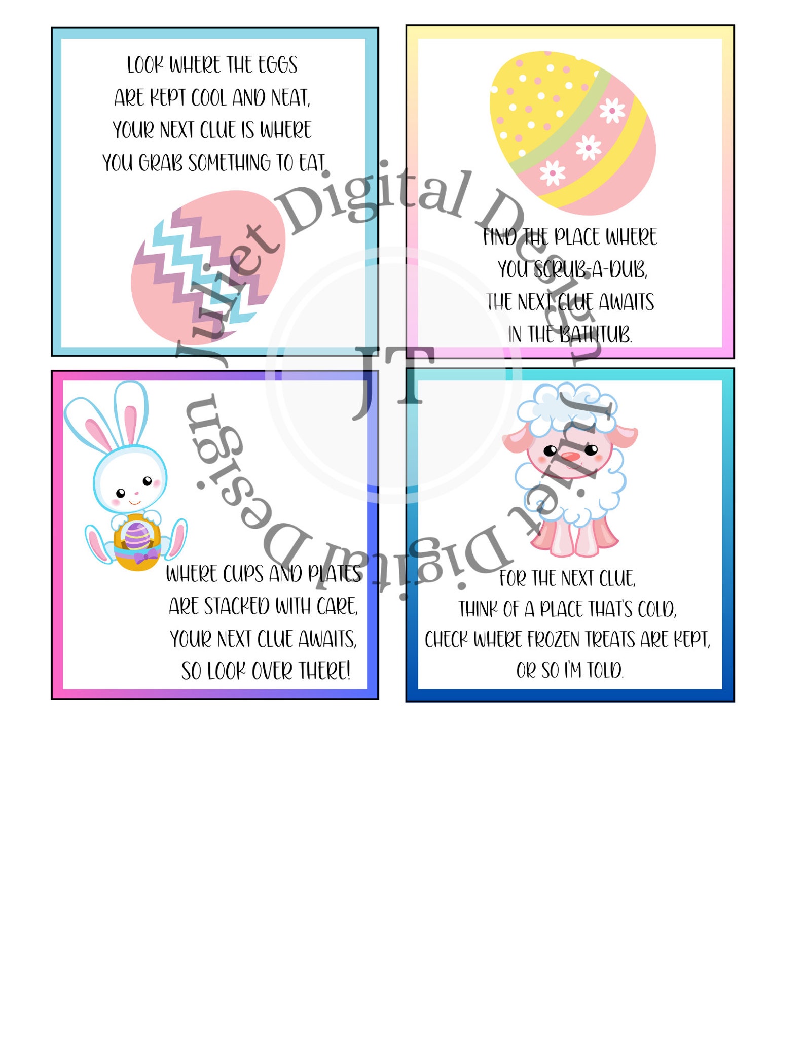 Easter Indoor Kids Scavenger Hunt, Easter Clues, Easter Party, 12 Clues ...