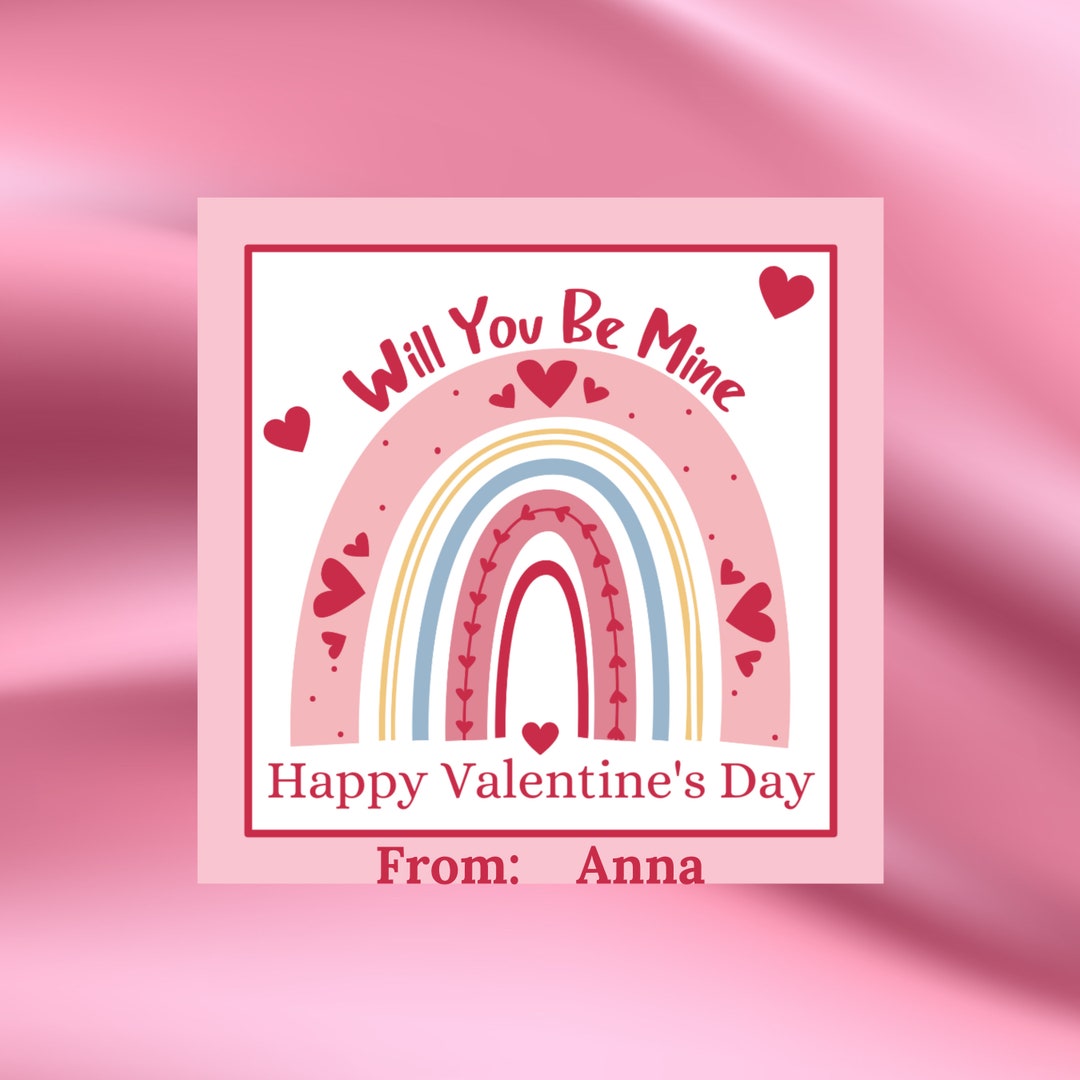 Editable Valentine's Day Card, Rainbow Design (digital Download) - Etsy