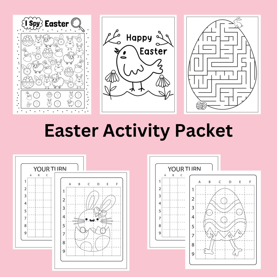 Easter Activity Packet, 25 Pages, Coloring Page, Activity Page, Easter ...