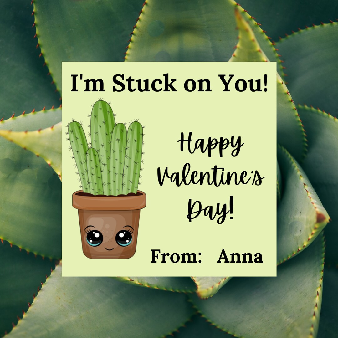 Sale Editable Valentine's Day Card, Stuck on You Valentine, Valentine ...