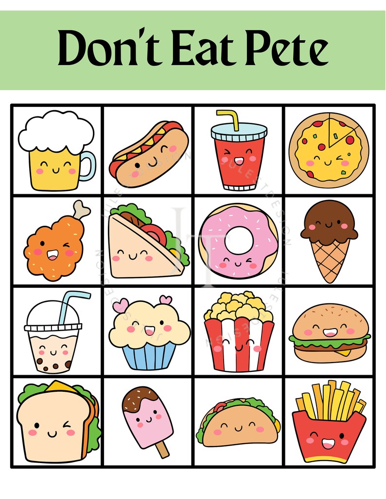 Fast Food Game, Don't Eat Pete, Party Activity, Food Birthday ...