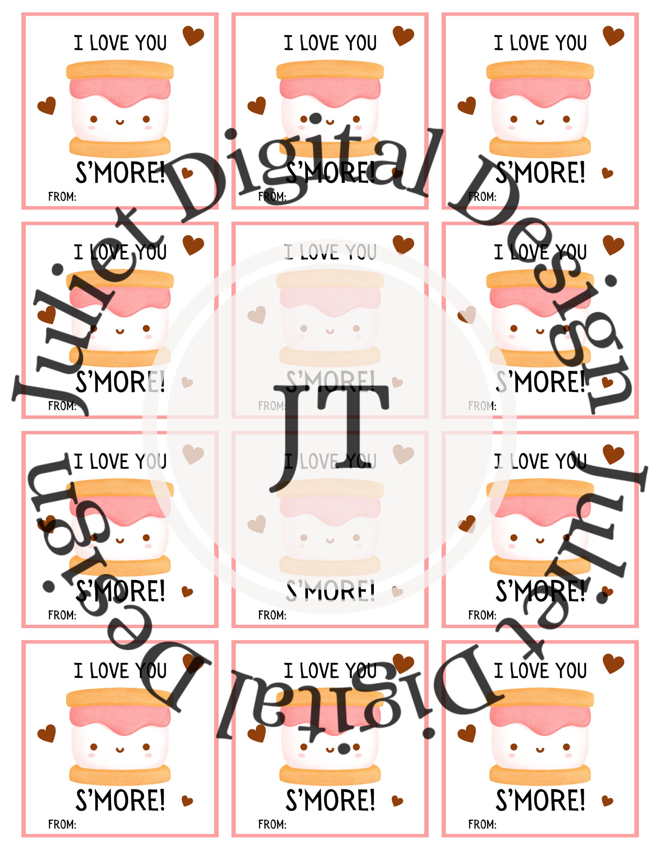 Valentine's Day Cards, I Love You S'more Tag, Smores, Valentine's Day ...