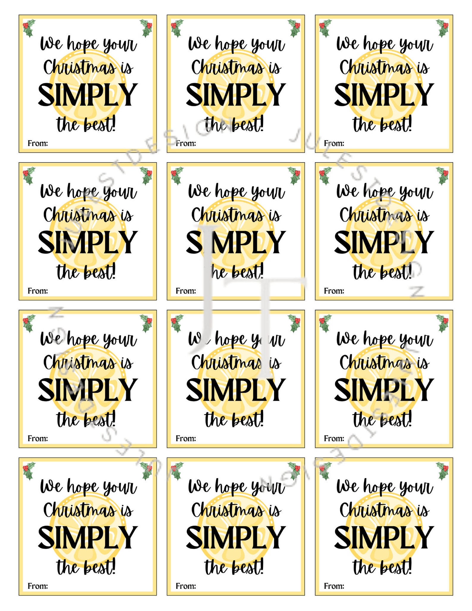 Christmas Tags, Simply the Best Merry Christmas Fun, Neighbor Gift Tags ...