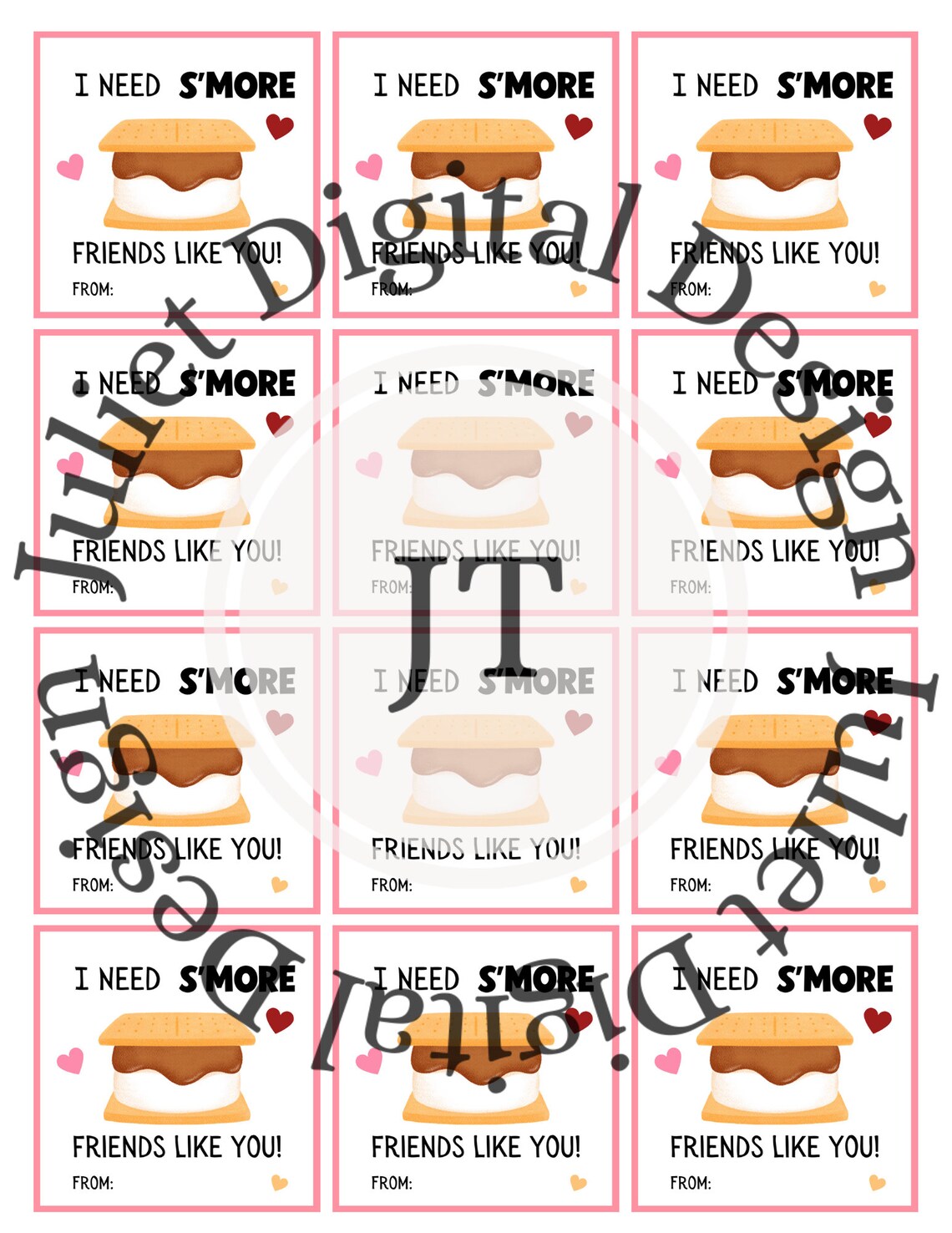 Valentine's Day Cards, I Need S'more Friends Like You Tag, Smores ...
