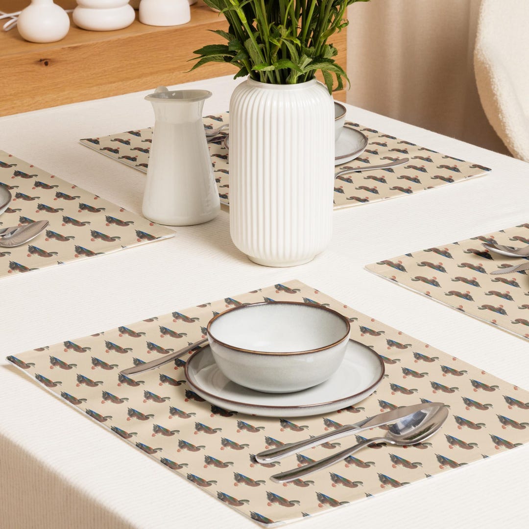 Champagne Chalet Mallard Duck Placemats Set of 4 | Preppy Heritage ...