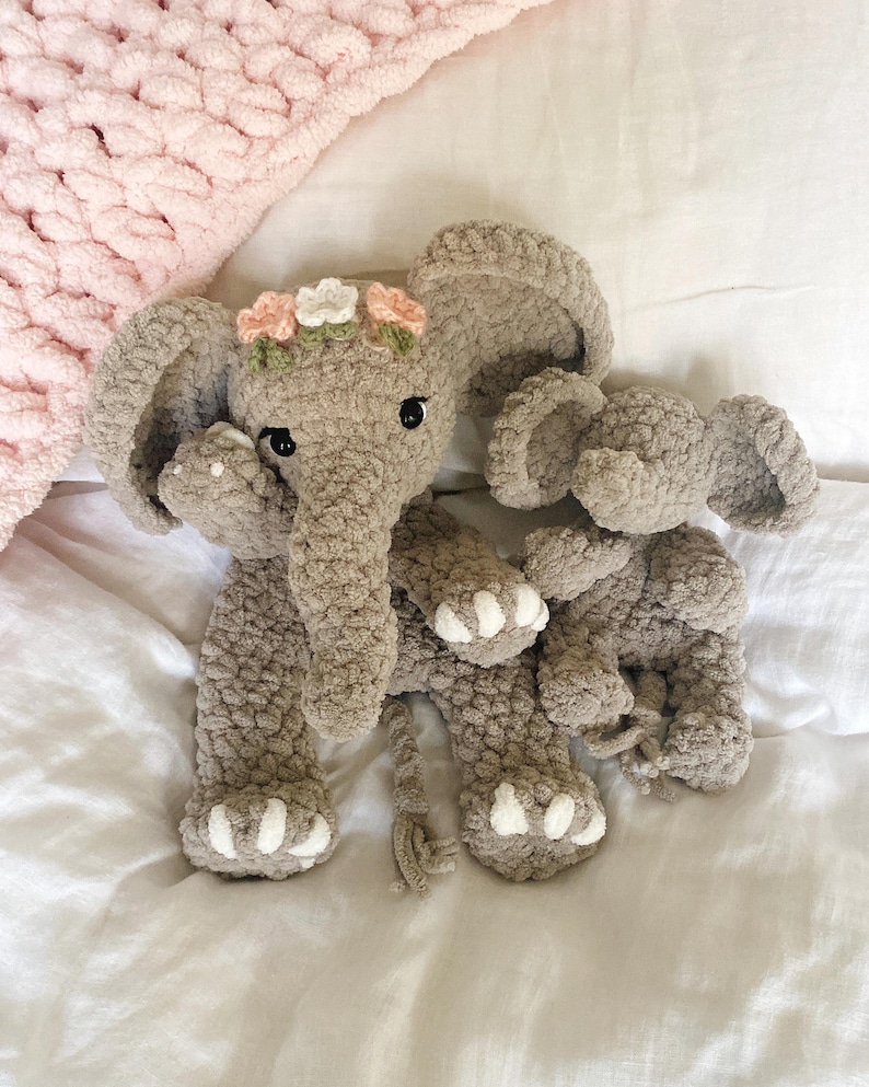 Crochet Lovey Pattern Bundle | Elephant & Lion Lovey | Low Sew Baby ...