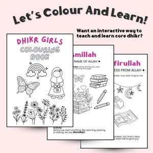 Islamic Dhikr Kids Girl Colouring Book, Activity for Children ...