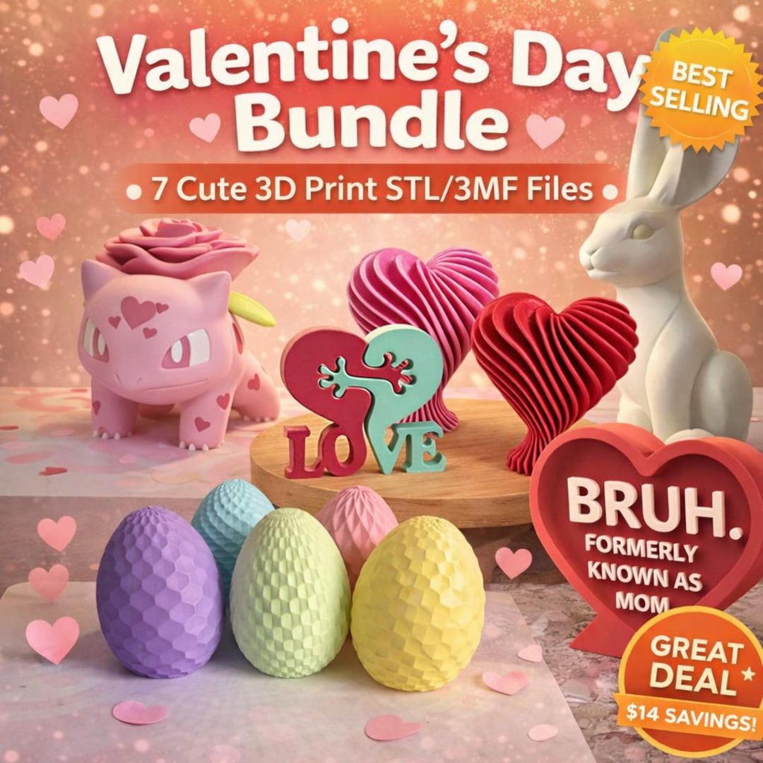 Best Selling Valentine’s Day 3D Print Bundle - STL/3MF – 7 Files ...