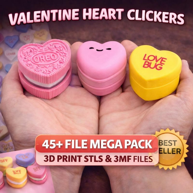 Heart Fidget Toy 3d Print - Etsy