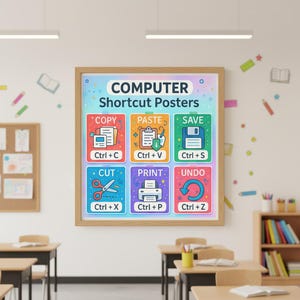 Computer Shortcuts Poster | Excel Word Powerpoint Chart | Classroom ...