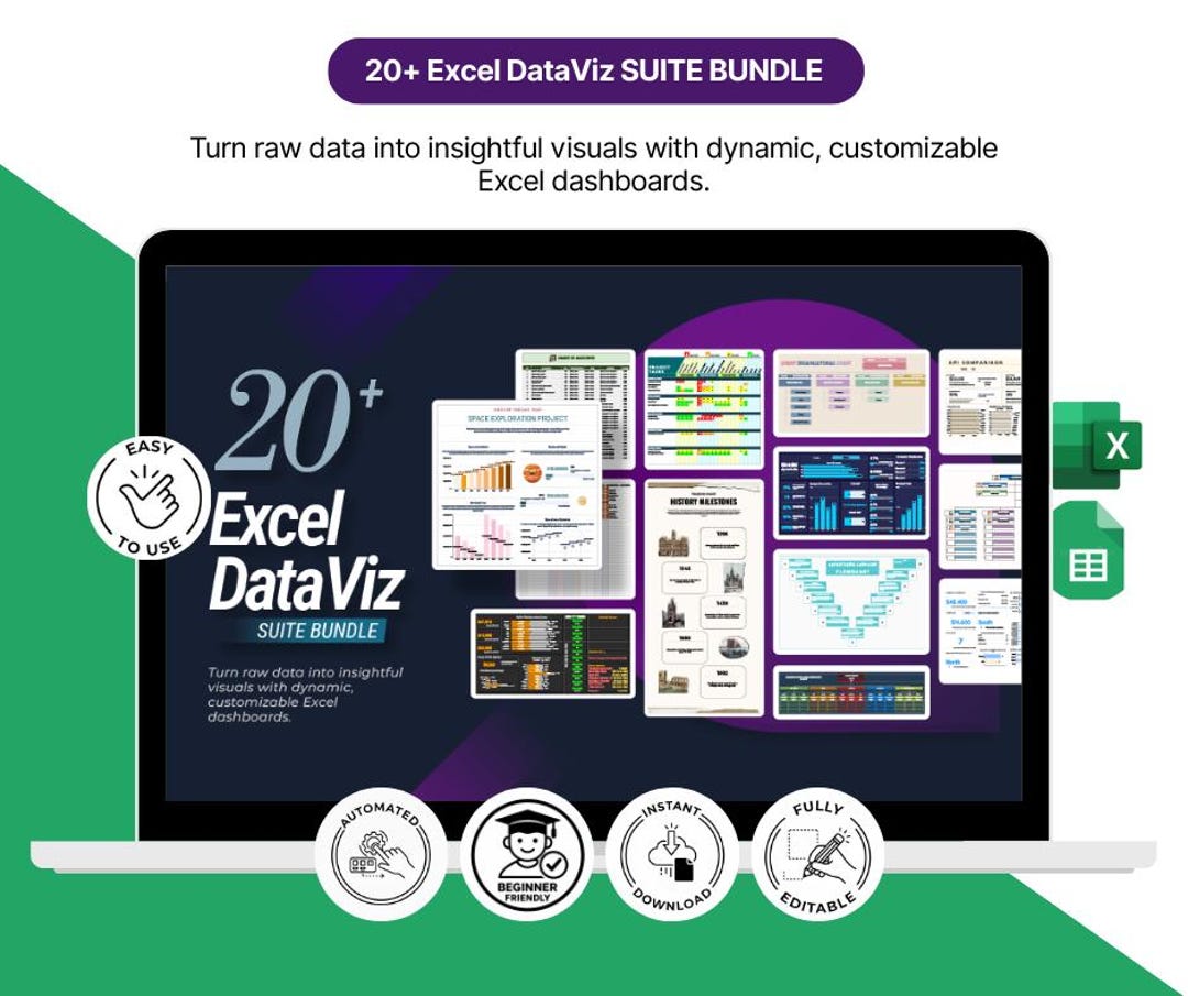 20+ Excel Dataviz Suite Bundle: Business KPI, Financial, Sales ...
