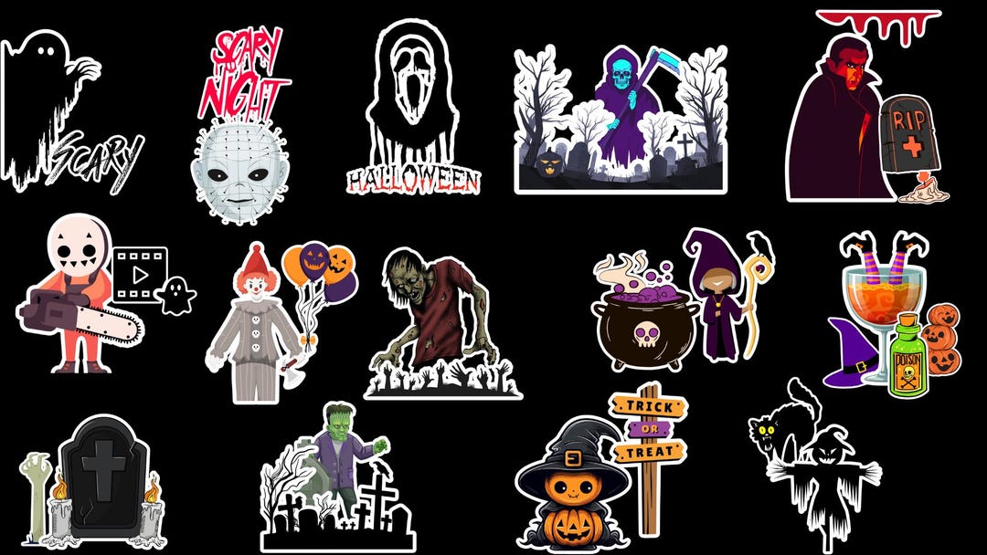 Pack of 40 Halloween Digital Stickers - Etsy España