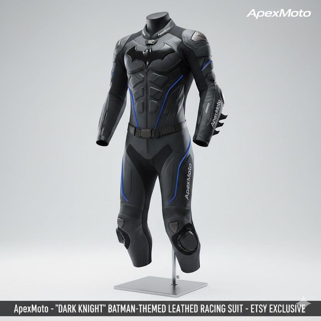 Apexmoto Batman Style Leather Motorcycle Racing Suit | Custom Handmade ...