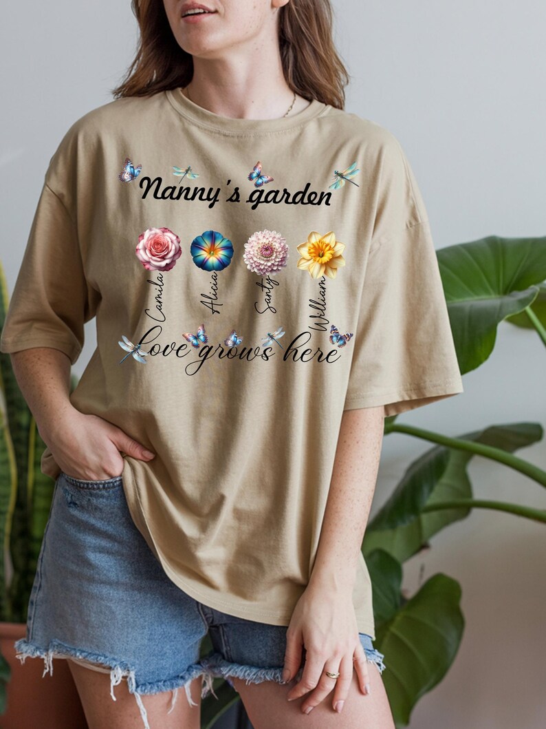 Personalized Birthflower Mom T-shirt, Custom Name, Mother's Day Gift - Etsy