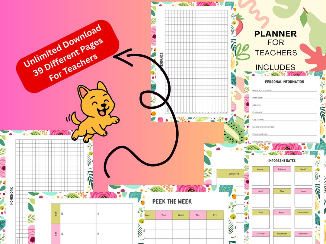 Teacher Planner Printable, Lesson , Classroom Planner, Primary and ...