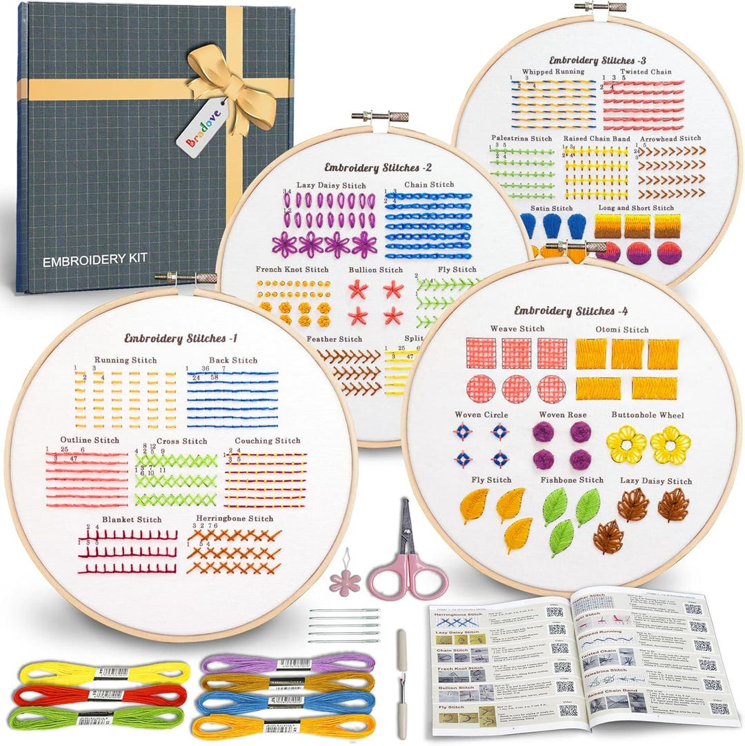 Beginner Embroidery Stitches Practice Kit | Hand Embroidery for Adults ...