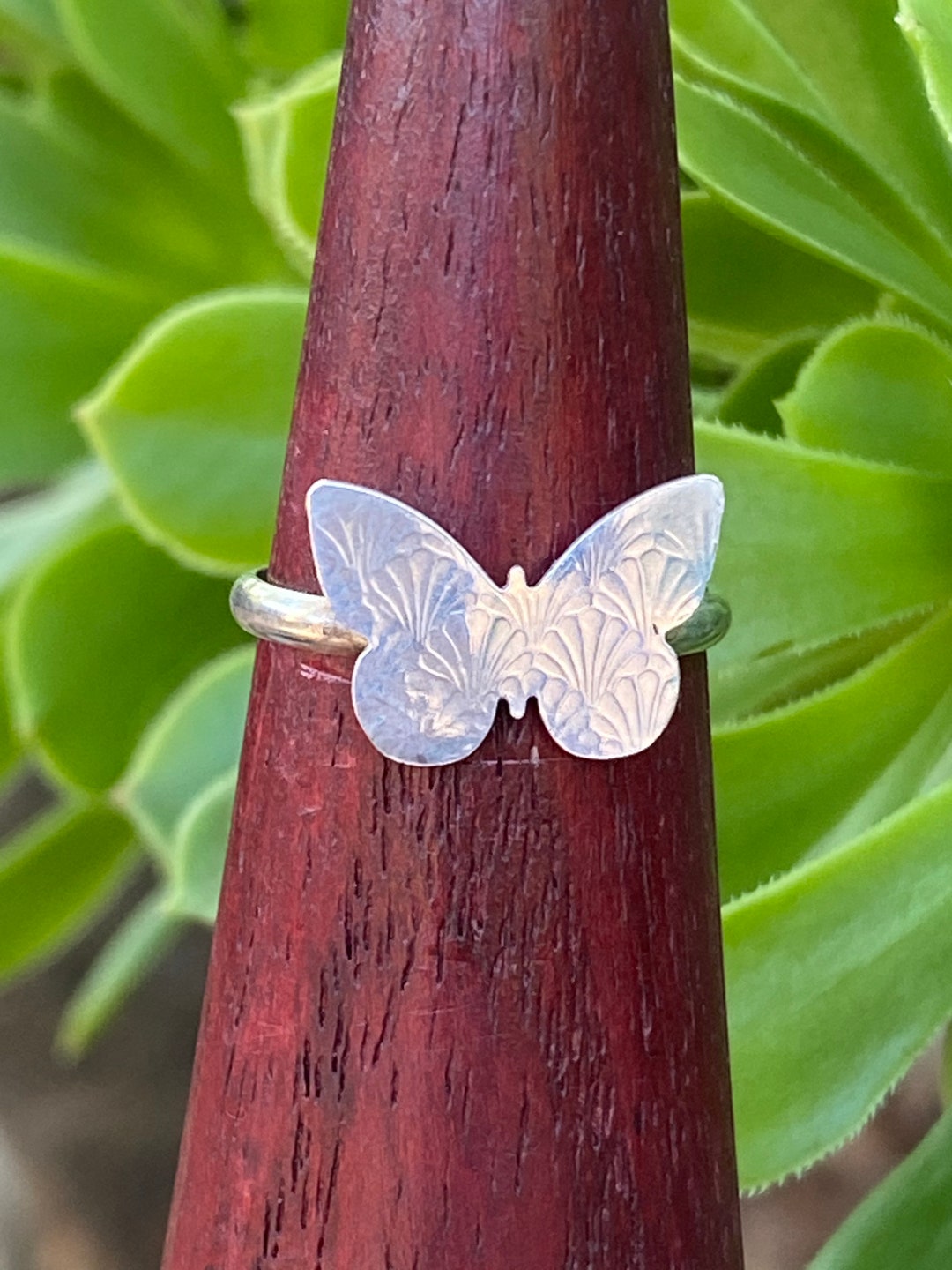 Butterfly Ring / Farfalla Ring / Sterling Silver Butterfly Ring / Textured Ring / Size 6 1/2 - Etsy