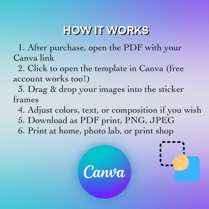 Editable Canva Sticker Template • Printable A4 Sticker Sheet • Small ...