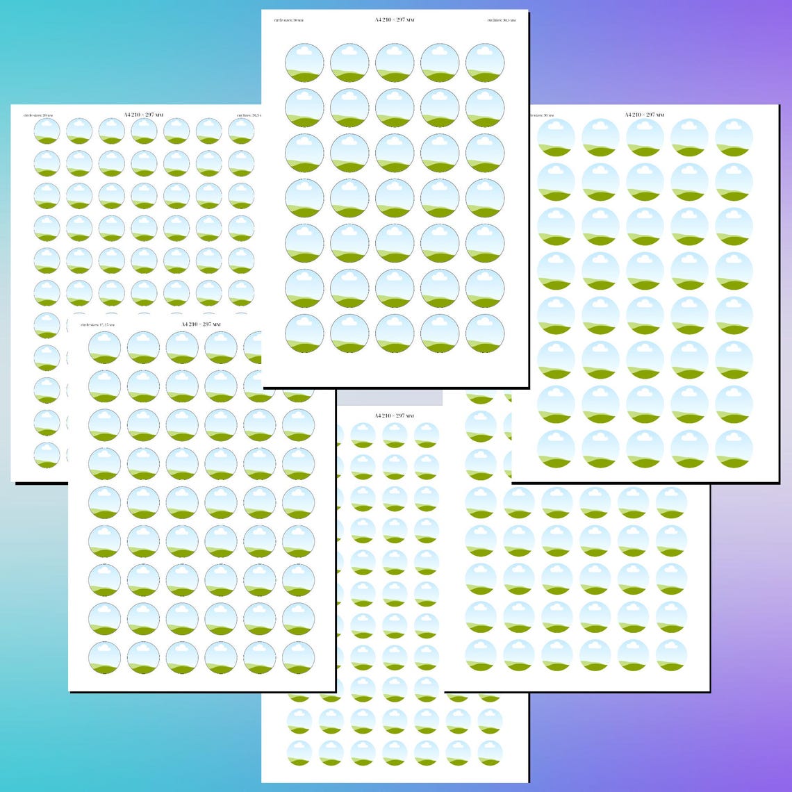 Editable Canva Sticker Template • Printable A4 Sticker Sheet • Small ...