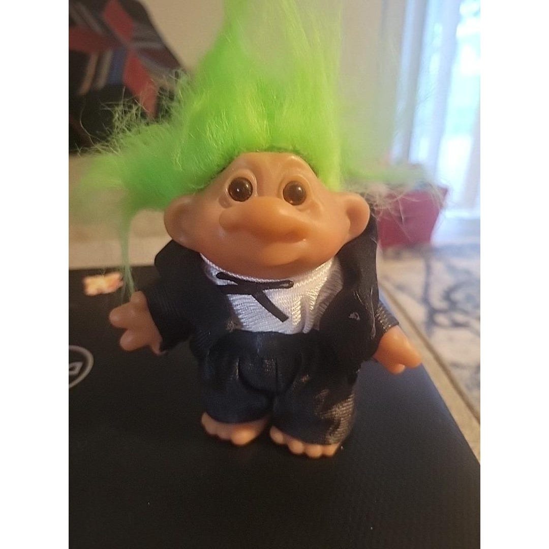 Vintage NORFIN DAM 1986 Groom Troll With Tuxedo & Green Hair 5" - Etsy