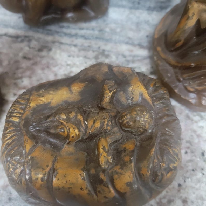 Large Designer Gold Bronze Wax 7 Piece Nativity Set ~ - Etsy