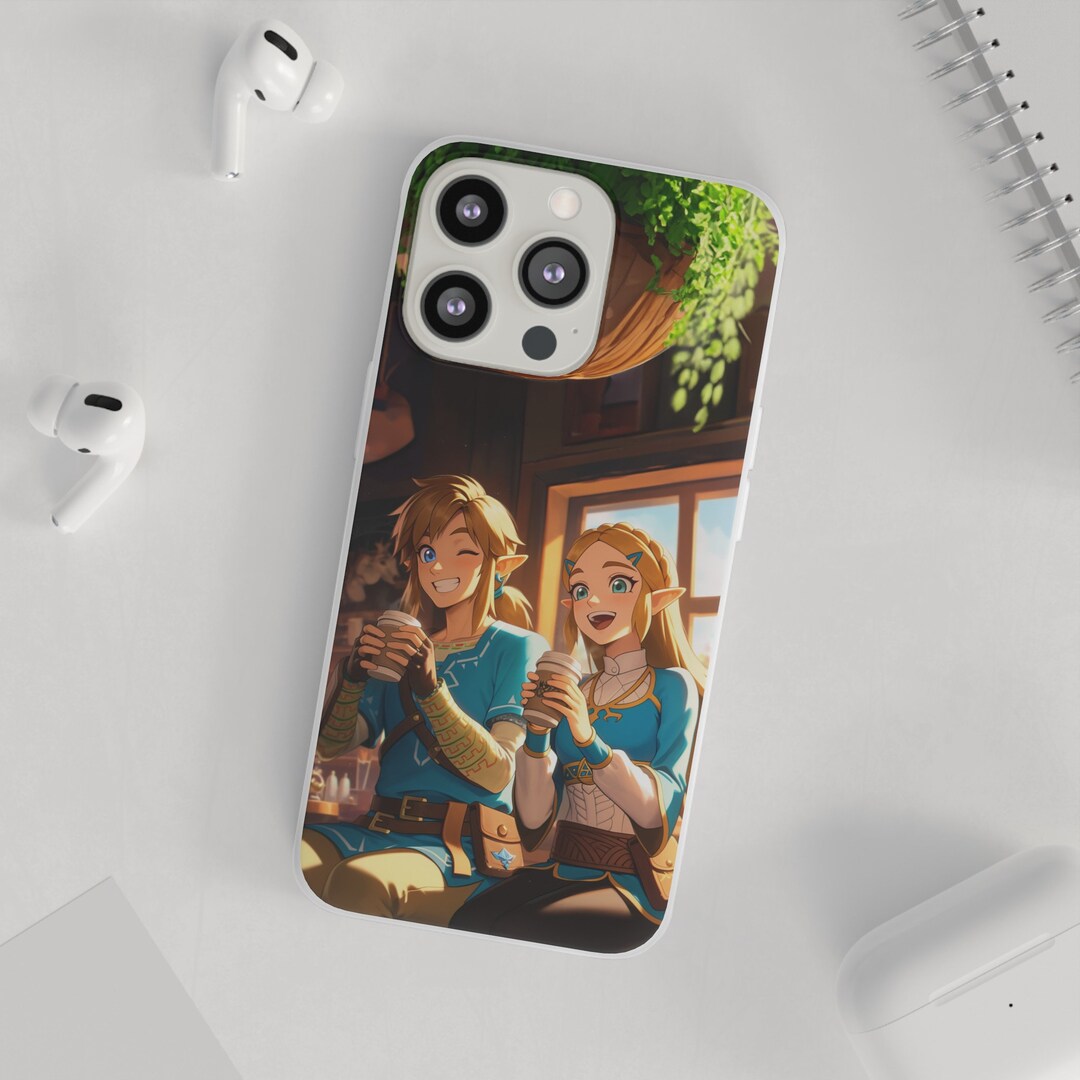 Link & Zelda Coffee Break, Loz, Totk, Botw, Phone Case for iPhone 11-15 ...