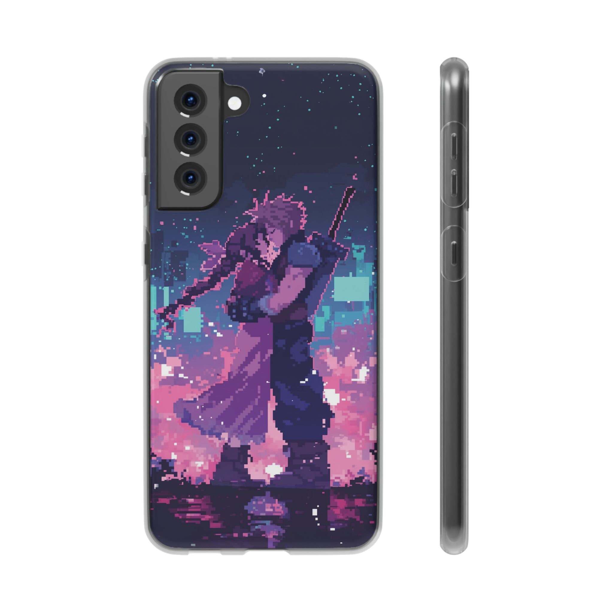 FFVII Cloud & Aerith Pixel Fan Art, Flexi-protect Phone Case for iPhone ...