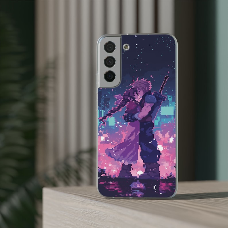 FFVII Cloud & Aerith Pixel Fan Art, Flexi-protect Phone Case for iPhone ...