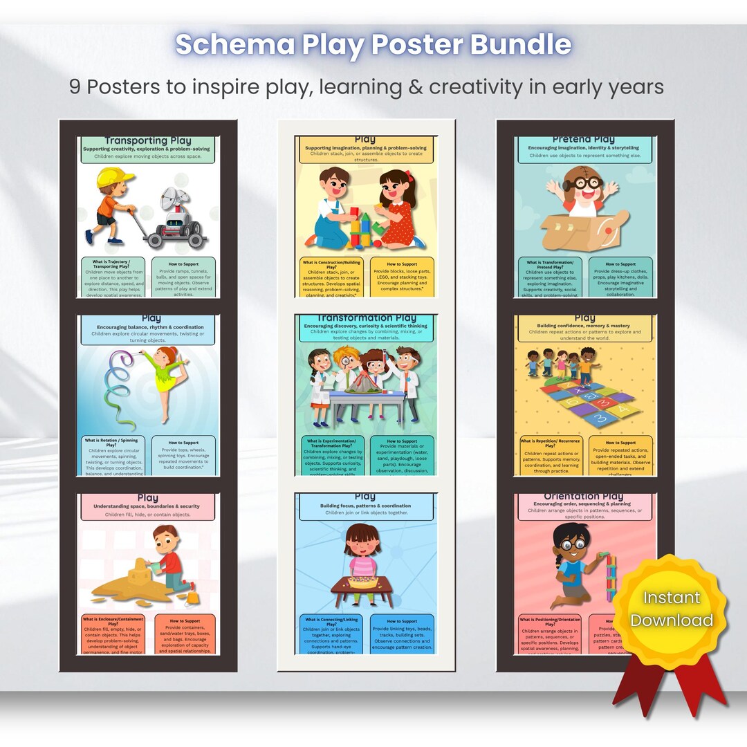 Schema Play Poster Bundle | 9 Educational Posters for Preschool ...