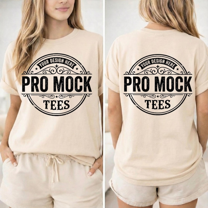Comfort Colors 1717 Mockup Bundle | 32 Color Front & Back Oversized T ...