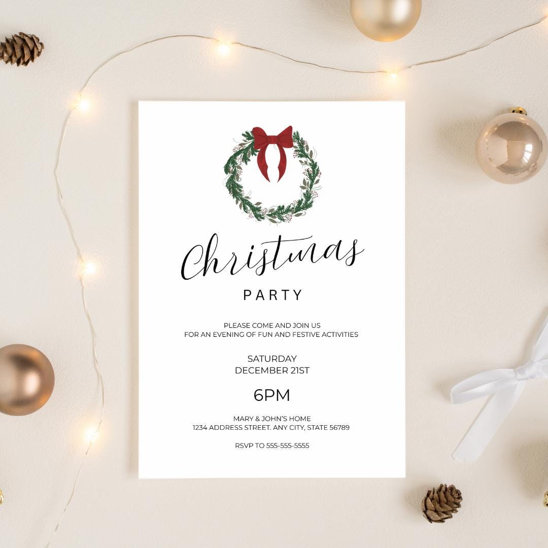 Editable Christmas Party Invitation | Digital Holiday Invite | Instant ...