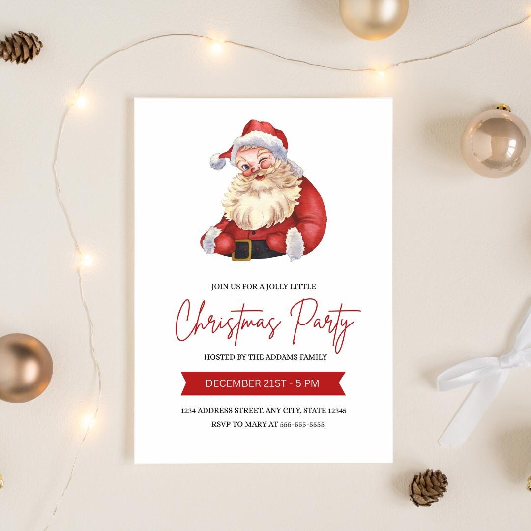 Christmas Party Digital Invitation | Editable Holiday Invite Template ...