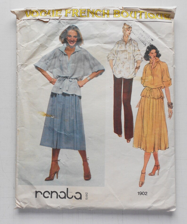 Vogue 1902, Size 14 UNCUT, Out of Print, Vintage, Top, Skirt, Pants ...