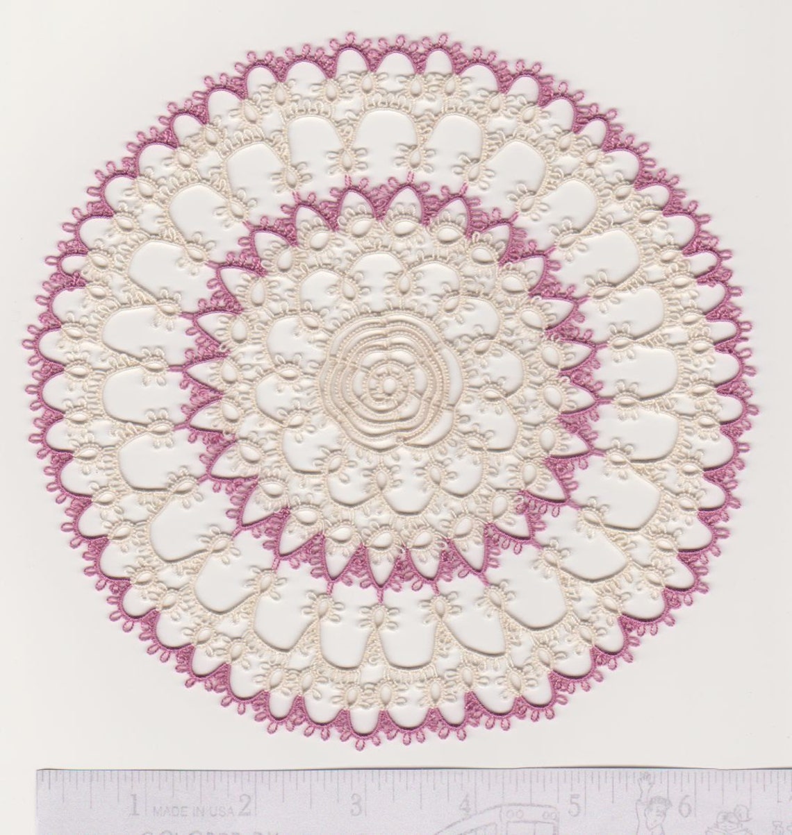 PATTERN: Tatted ROSE CENTER Doily --- Consists of 1 Tatting Pattern ...