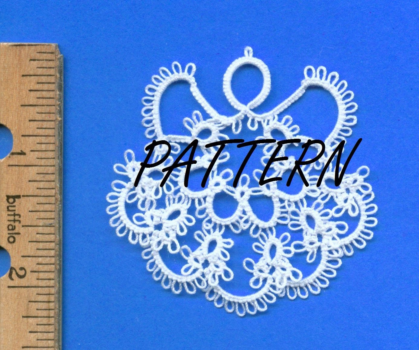 PATTERN: A Fabulous Tatted ANGEL Tatting Pattern Christmas Ornament in ...