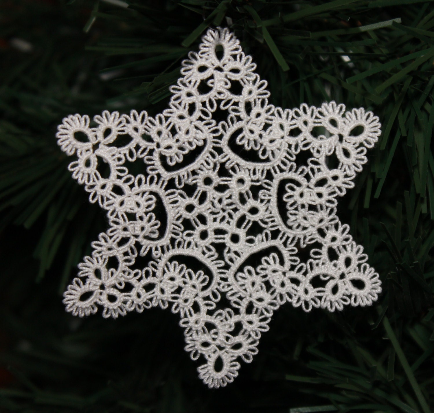 Tatted STARFLAKE Snowflake STAR of DAVID in Tatting a - Etsy