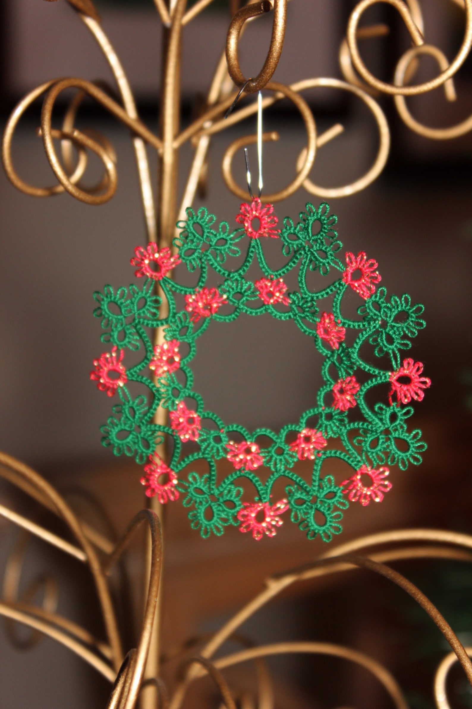 Tatted WREATH Christmas Ornament Handmade Tatting Wreath - Etsy