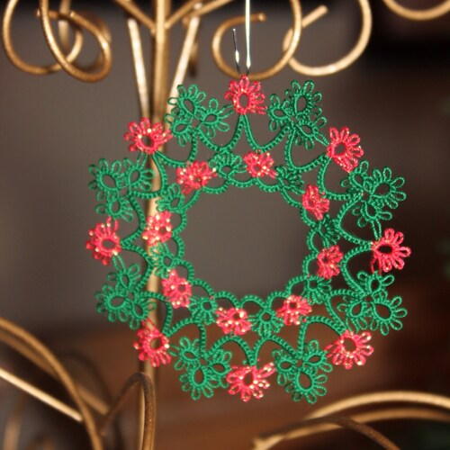 Tatted WREATH Christmas Ornament Handmade Tatting Wreath - Etsy