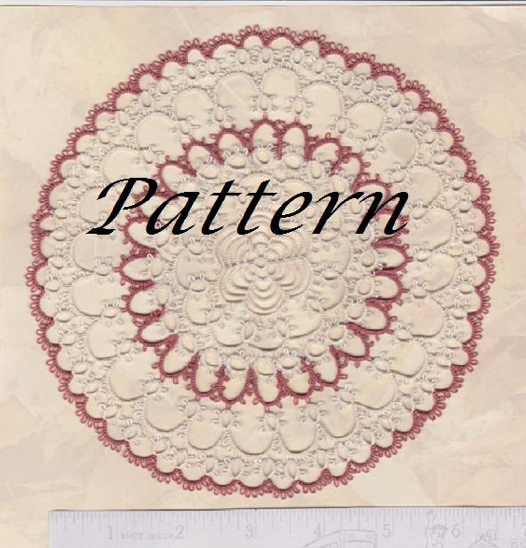 Tatted Rose Center Doily Pattern: Vintage Design (PDF Pattern) - Etsy