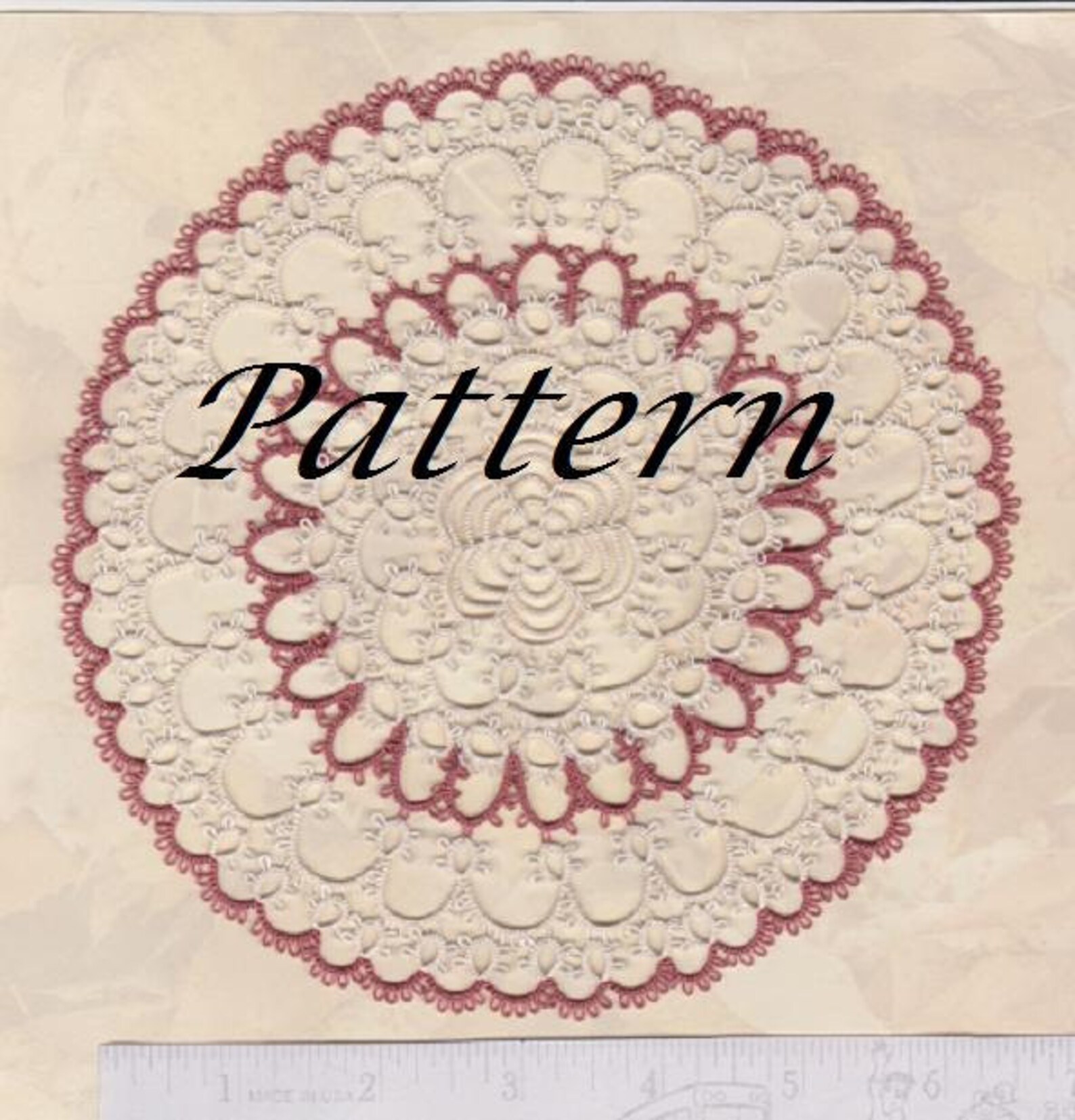 PATTERN: Tatted ROSE CENTER Doily --- Consists of 1 Tatting Pattern ...