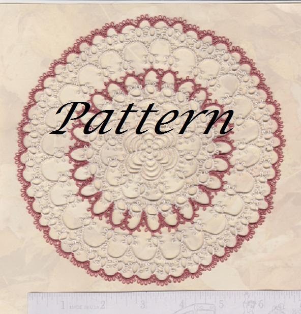 Tatted Rose Center Doily Pattern: Vintage Design (PDF Pattern) - Etsy