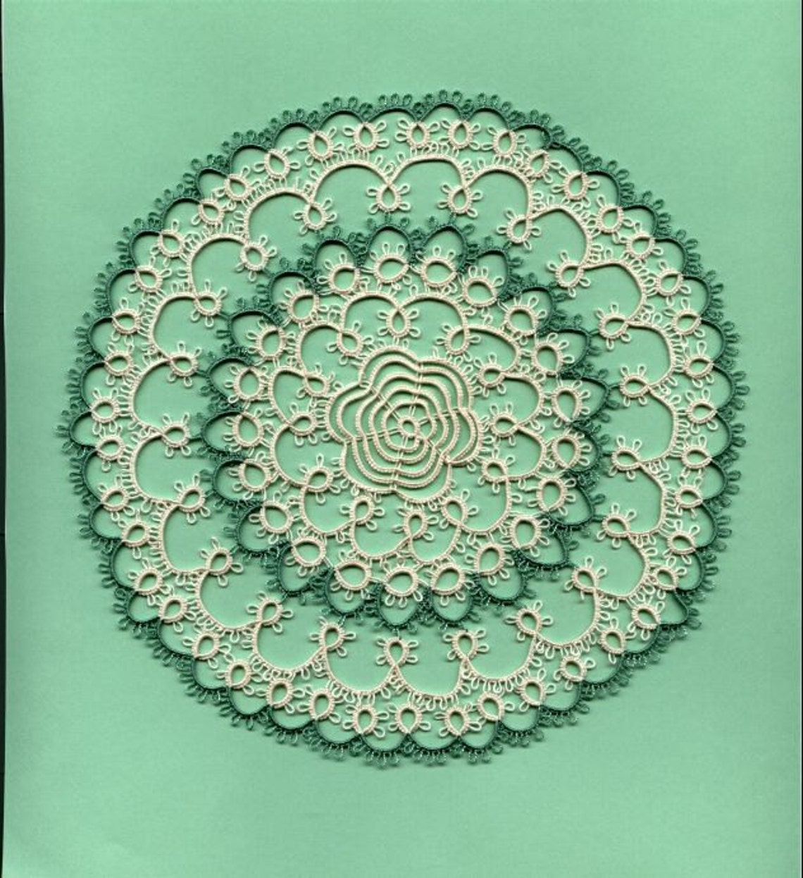 PATTERN: Tatted ROSE CENTER Doily --- Consists of 1 Tatting Pattern ...