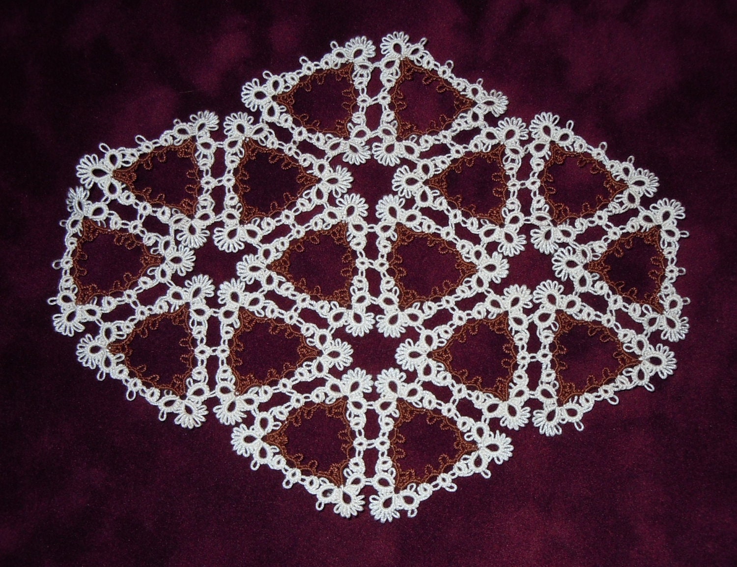 Tatted DOILY Ready-made Tatting My ORIGINAL Pattern Versatile Triangles ...