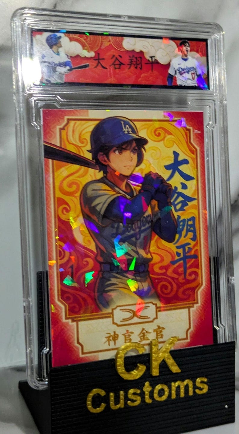 Shohei Ohtani Custom Kanji Style Anime Fan Art Refractor Card Numbered ...