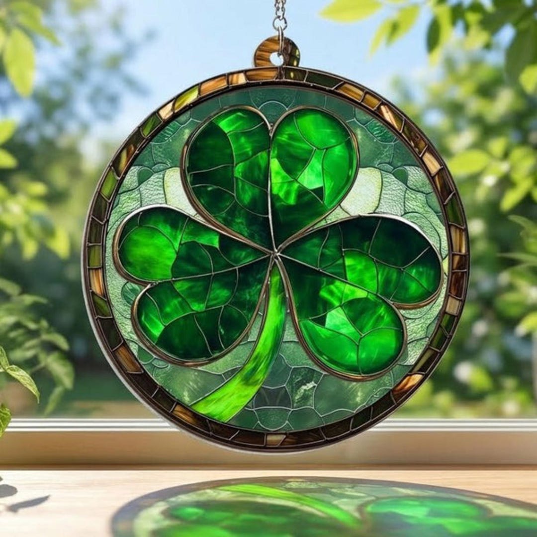 Shamrock Suncatcher, Irish Clover Window Hanging, St. Patrick's Day ...