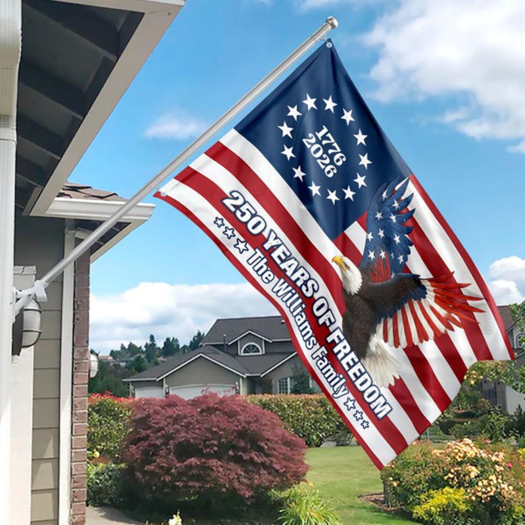 Personalized 250 Years of Freedom Garden Flag, Patriotic Eagle USA - Etsy