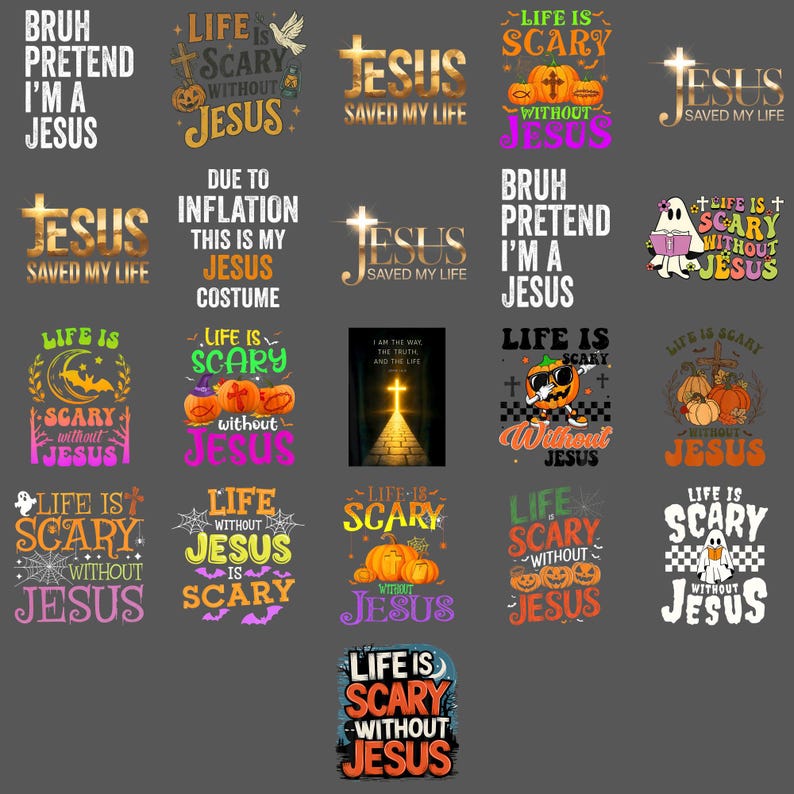Life is Scary Without Jesus PNG, Christian Halloween Faith Quote ...
