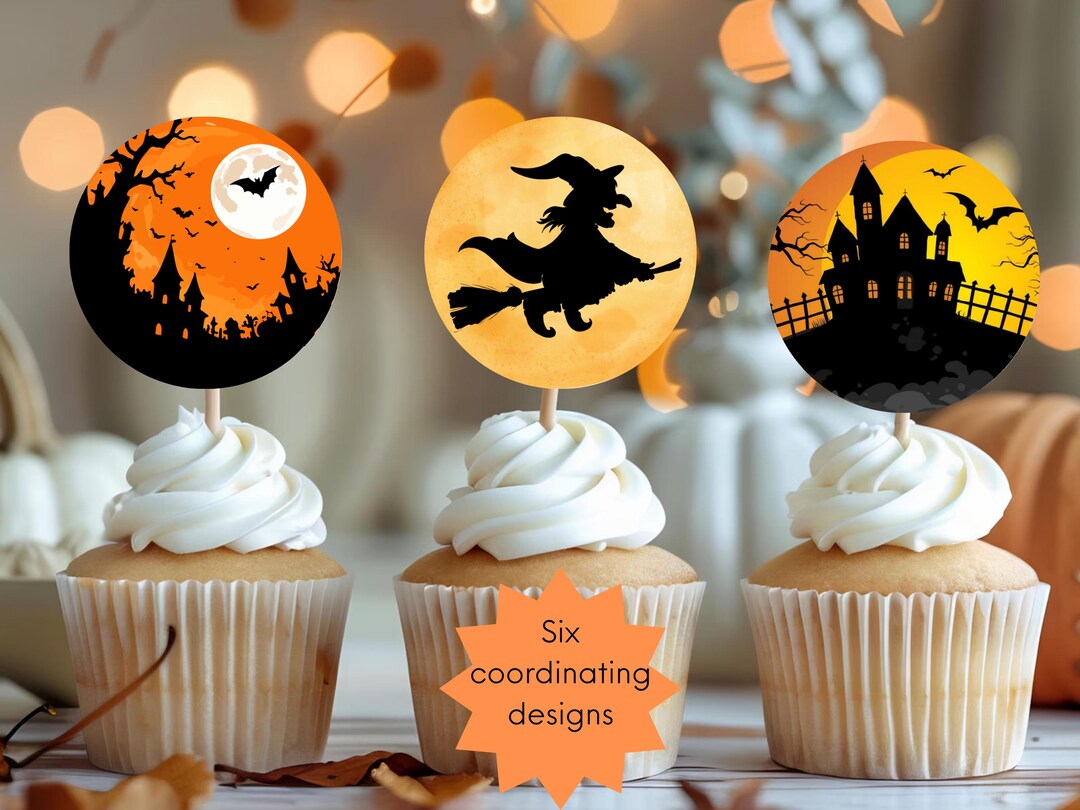 Spooky Halloween Cupcake Toppers | Printable Halloween Party ...