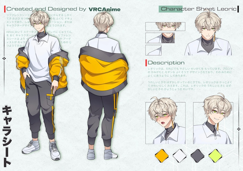 Custom Character Reference Sheet: OC, Vtuber Model Illustration - Etsy UK